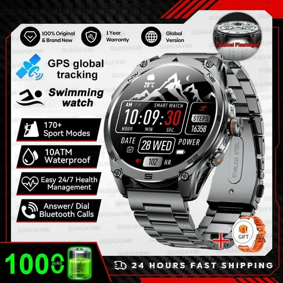 New Military T-Rex 3 Ultra GPS Smart Watch 1000mAh Battery 10ATM ...