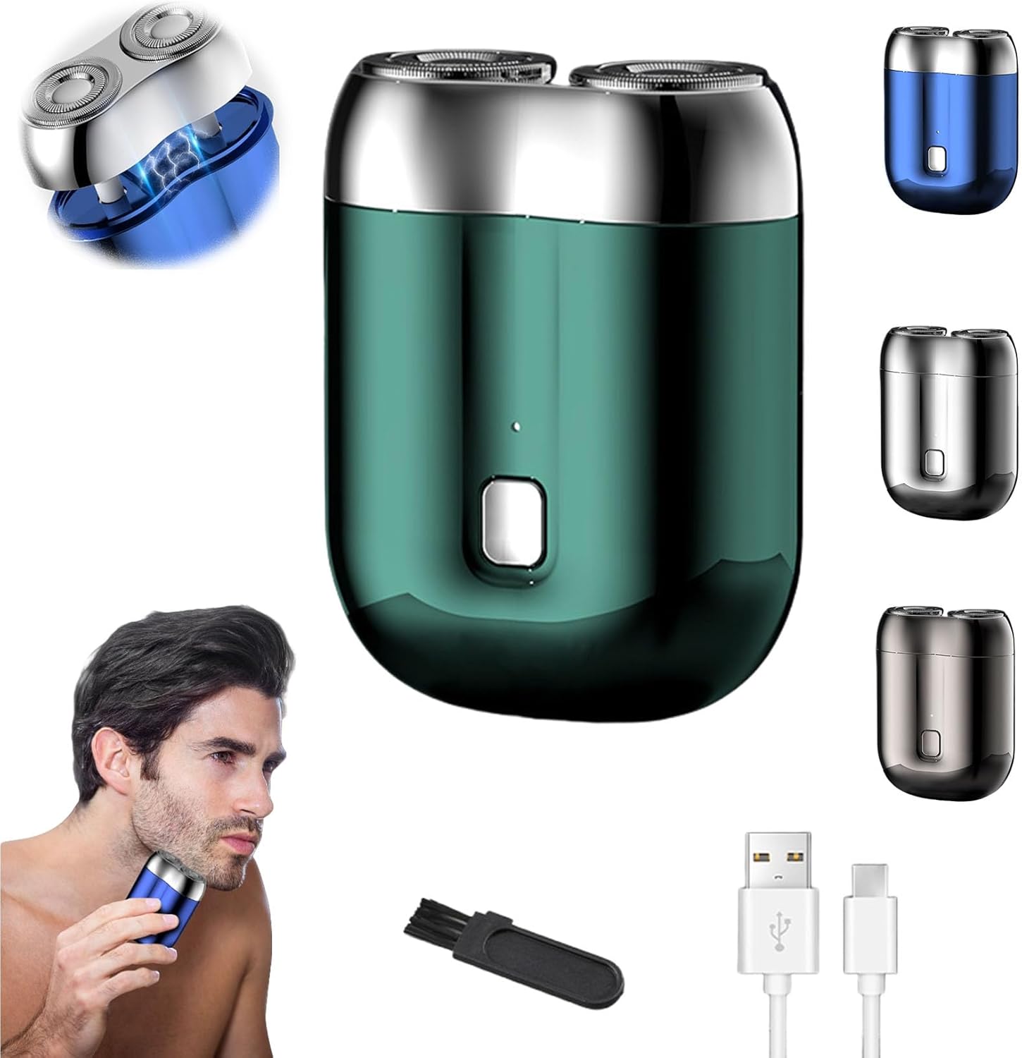 New Model Mini Dual-Head Electric Shaver, 2025 Upgrade USB Rechargeable ...