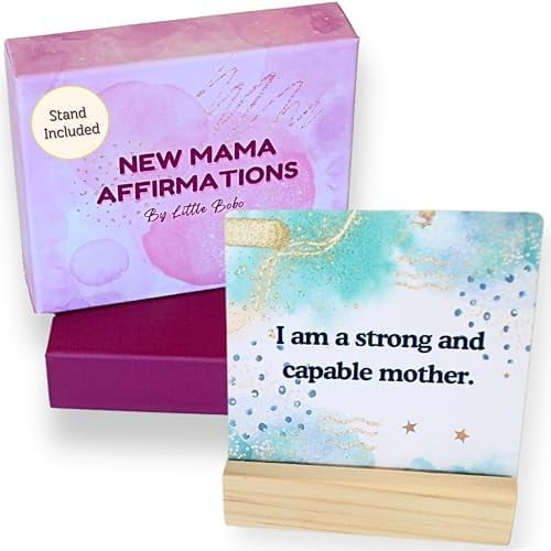 New Mom Affirmation Cards | Display Stand Included | Best Postpartum Gifts | 40 Empowering New ...