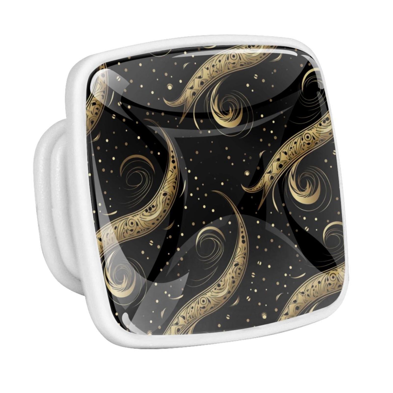 New Moon Symbol Fluorescent Drawer Pulls with Screws Square 4-Pack Glow ...