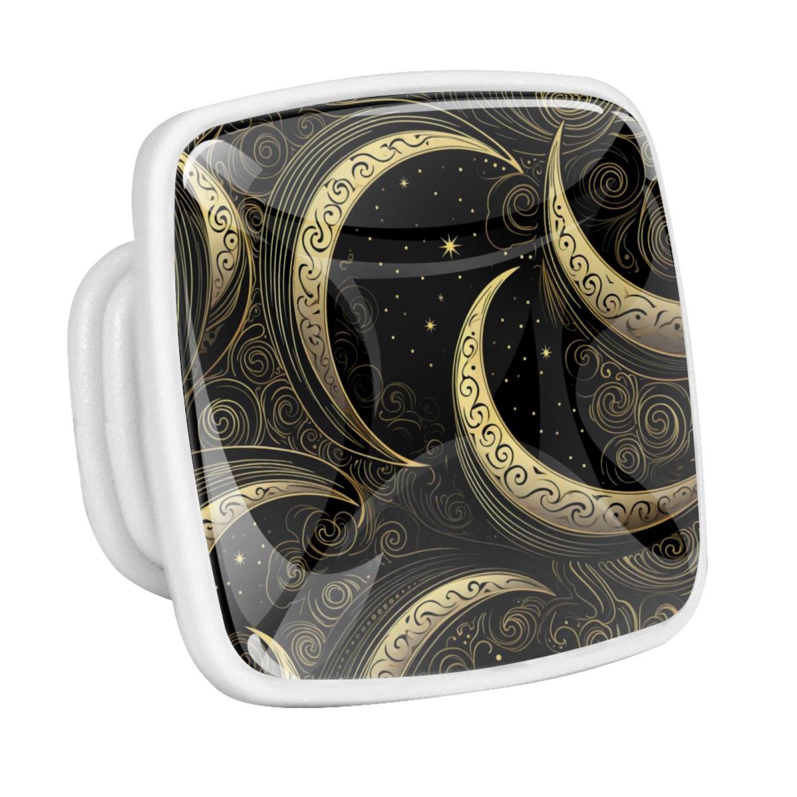 New Moon Symbol Fluorescent Drawer Pulls with Screws Square 4-Pack Glow ...