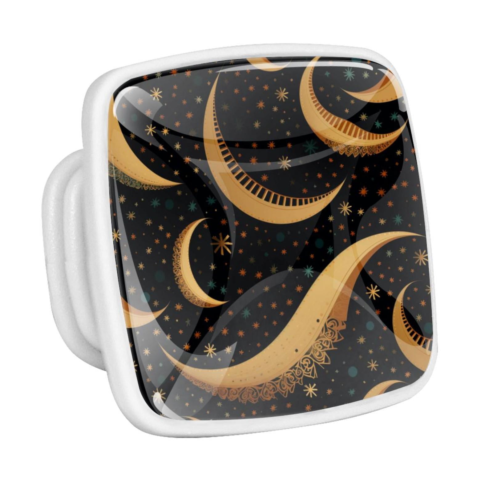 New Moon Symbol Fluorescent Drawer Pulls with Screws Square 4-Pack Glow ...