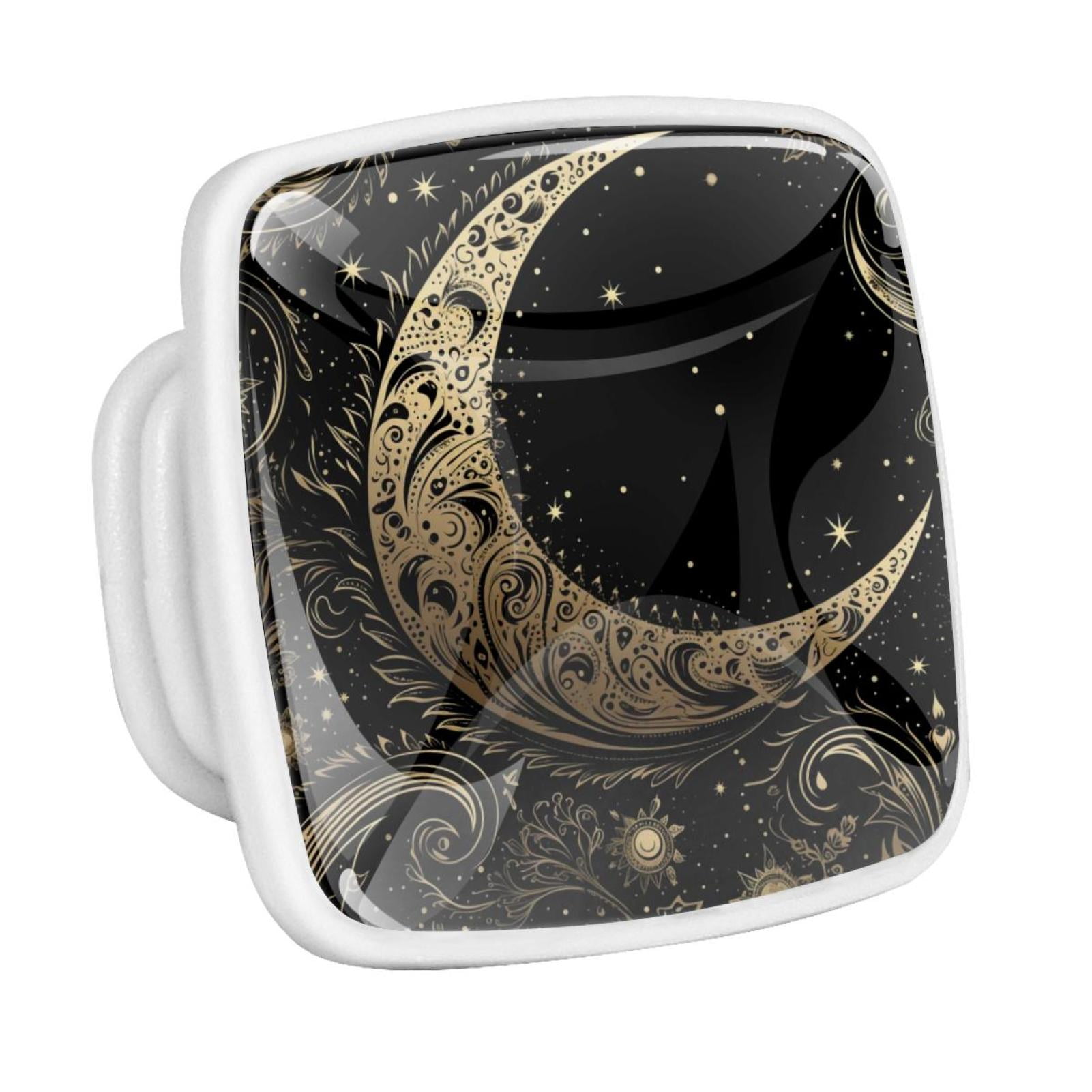 New Moon Symbol Fluorescent Drawer Pulls with Screws Square 4-Pack Glow ...