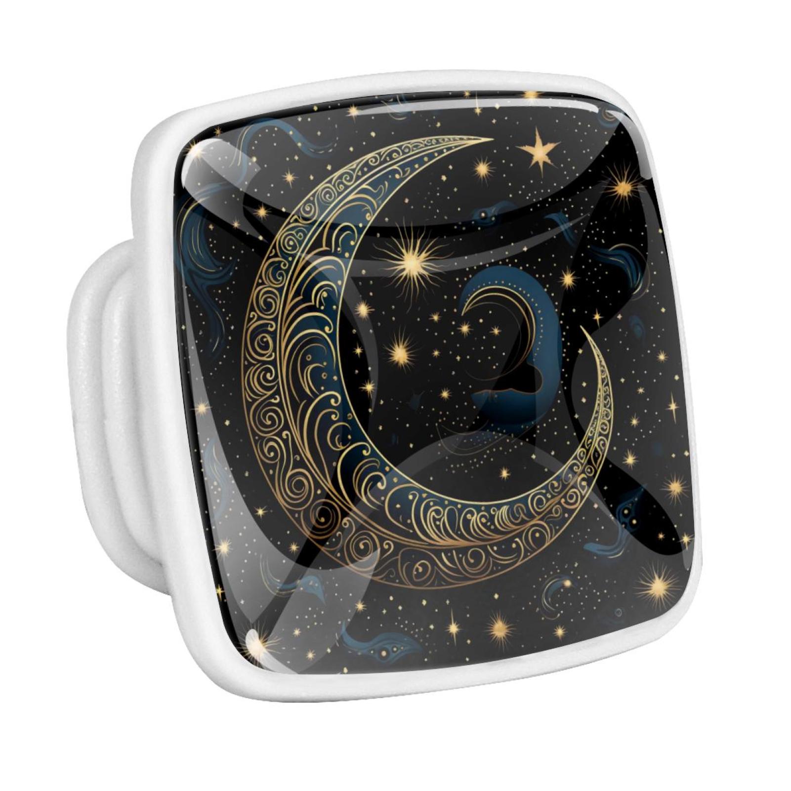 New Moon Symbol Fluorescent Drawer Pulls with Screws Square 4-Pack Glow ...