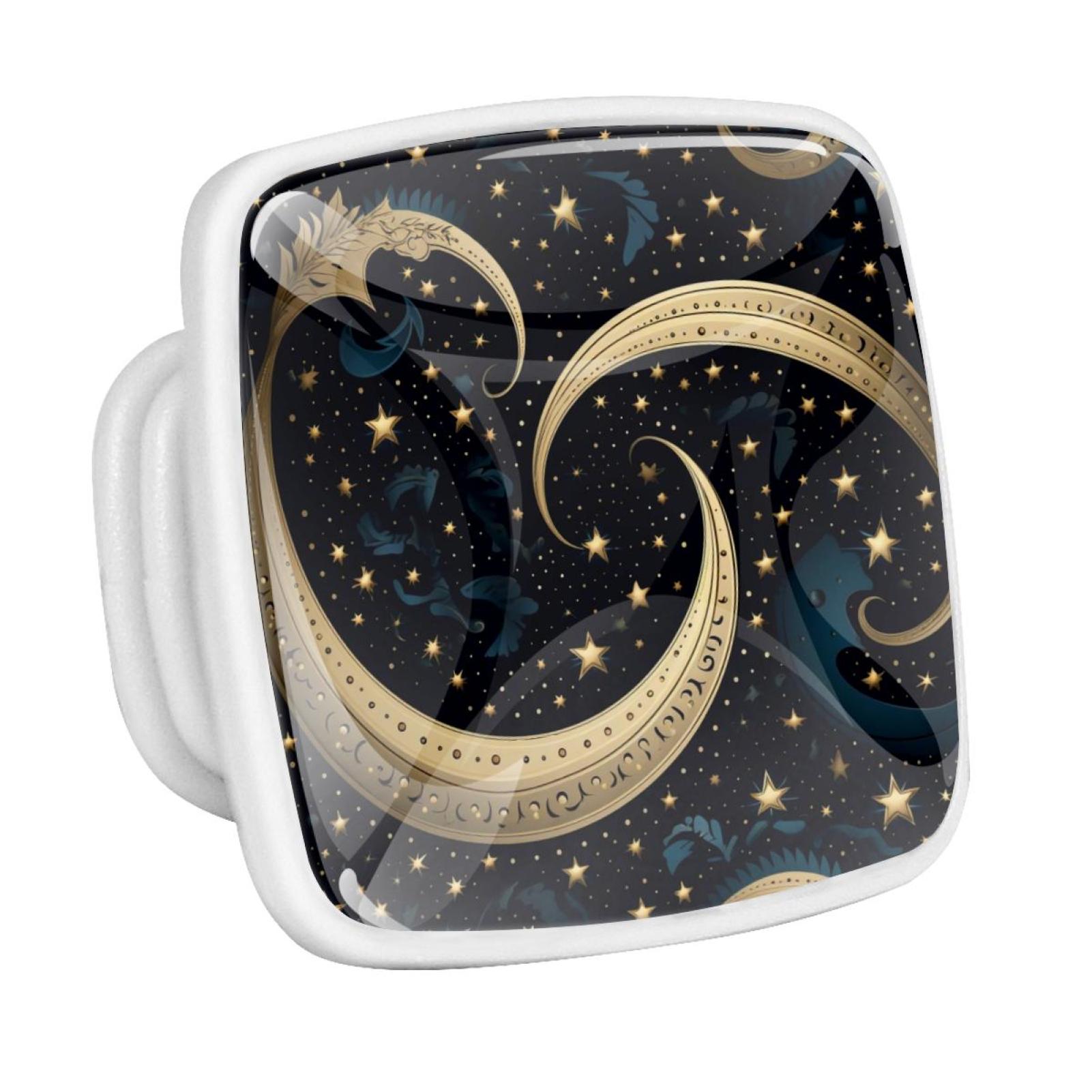 New Moon Symbol Fluorescent Drawer Pulls with Screws Square 4-Pack Glow ...