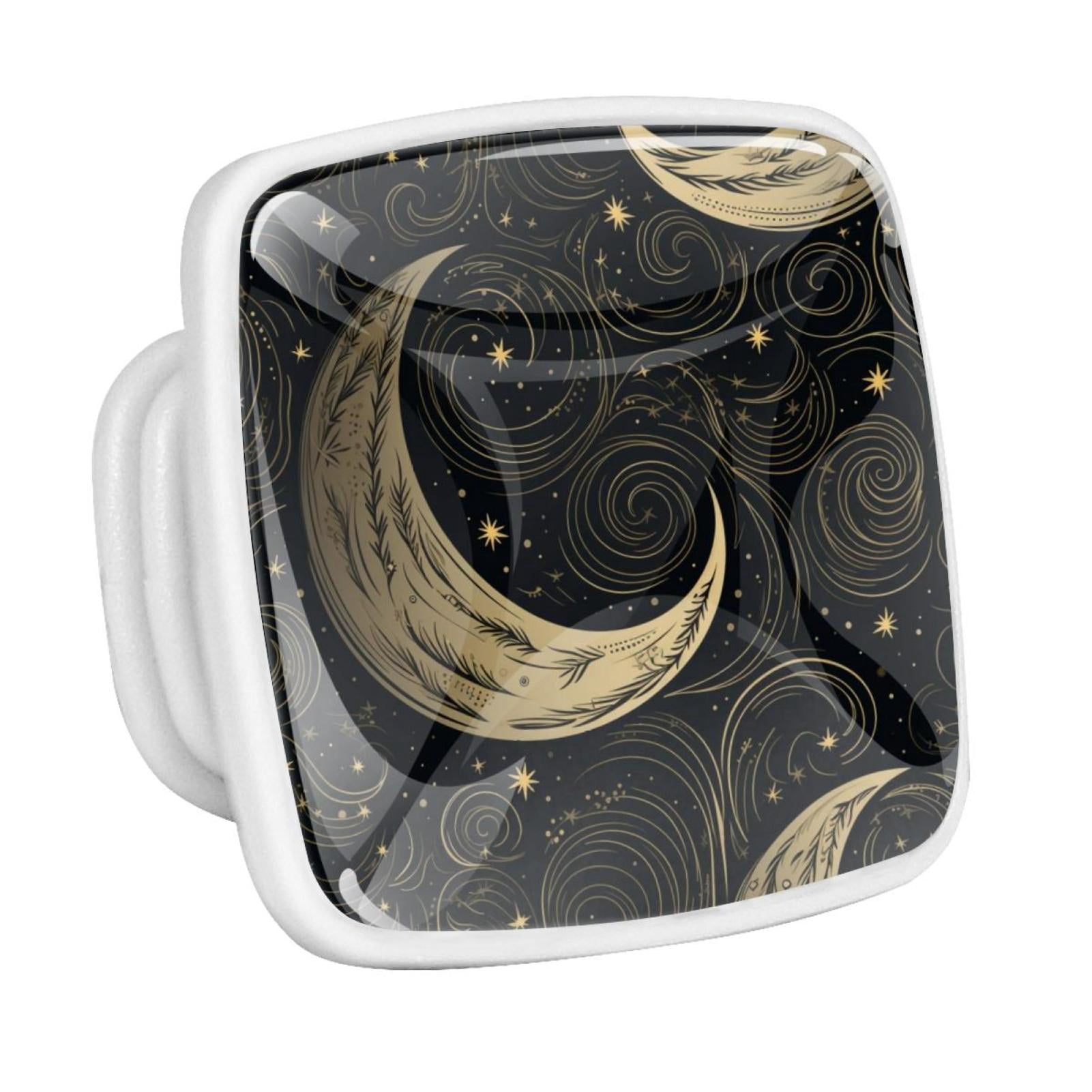 New Moon Symbol Fluorescent Drawer Pulls with Screws Square 4-Pack Glow ...