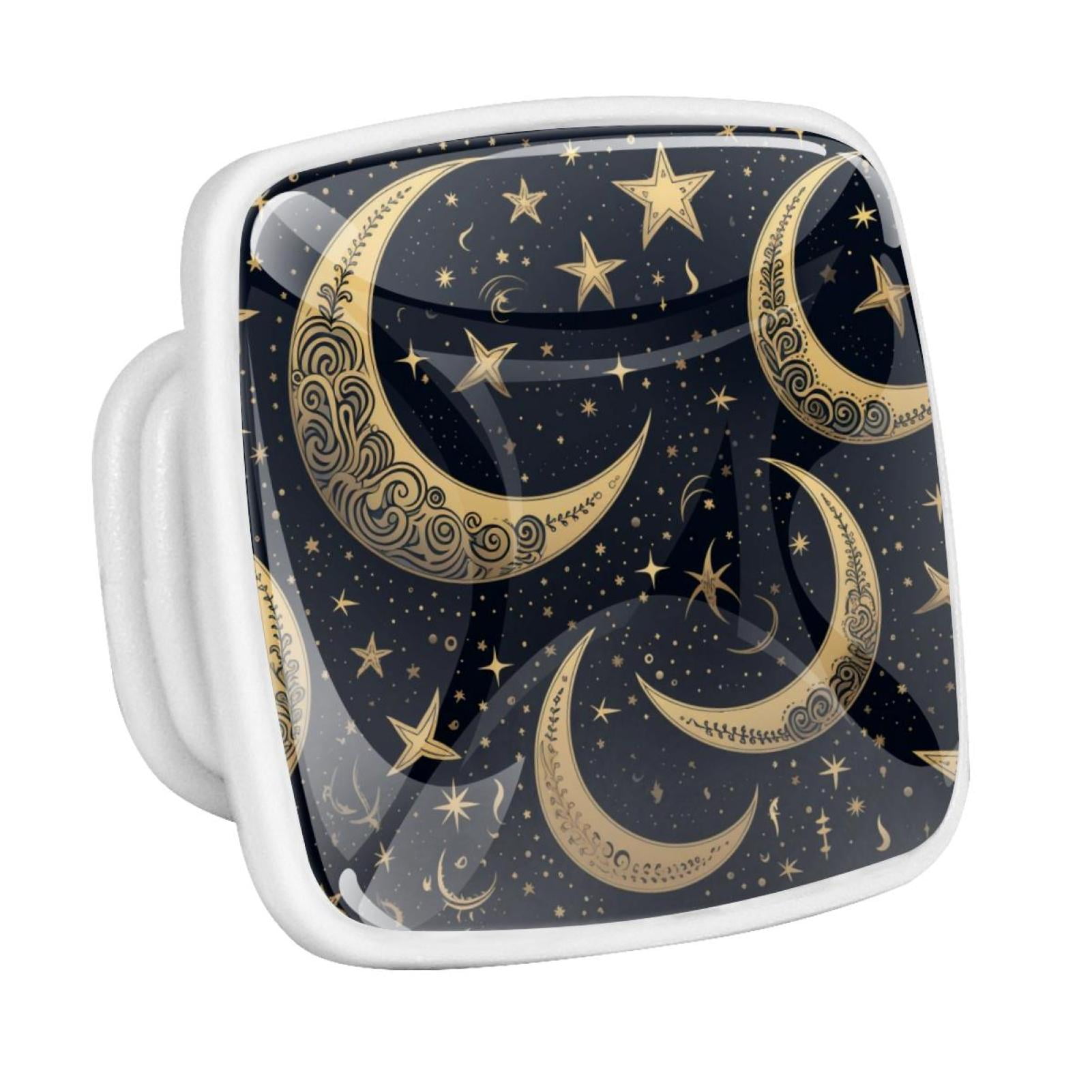 New Moon Symbol Fluorescent Drawer Pulls with Screws Square 4-Pack Glow ...