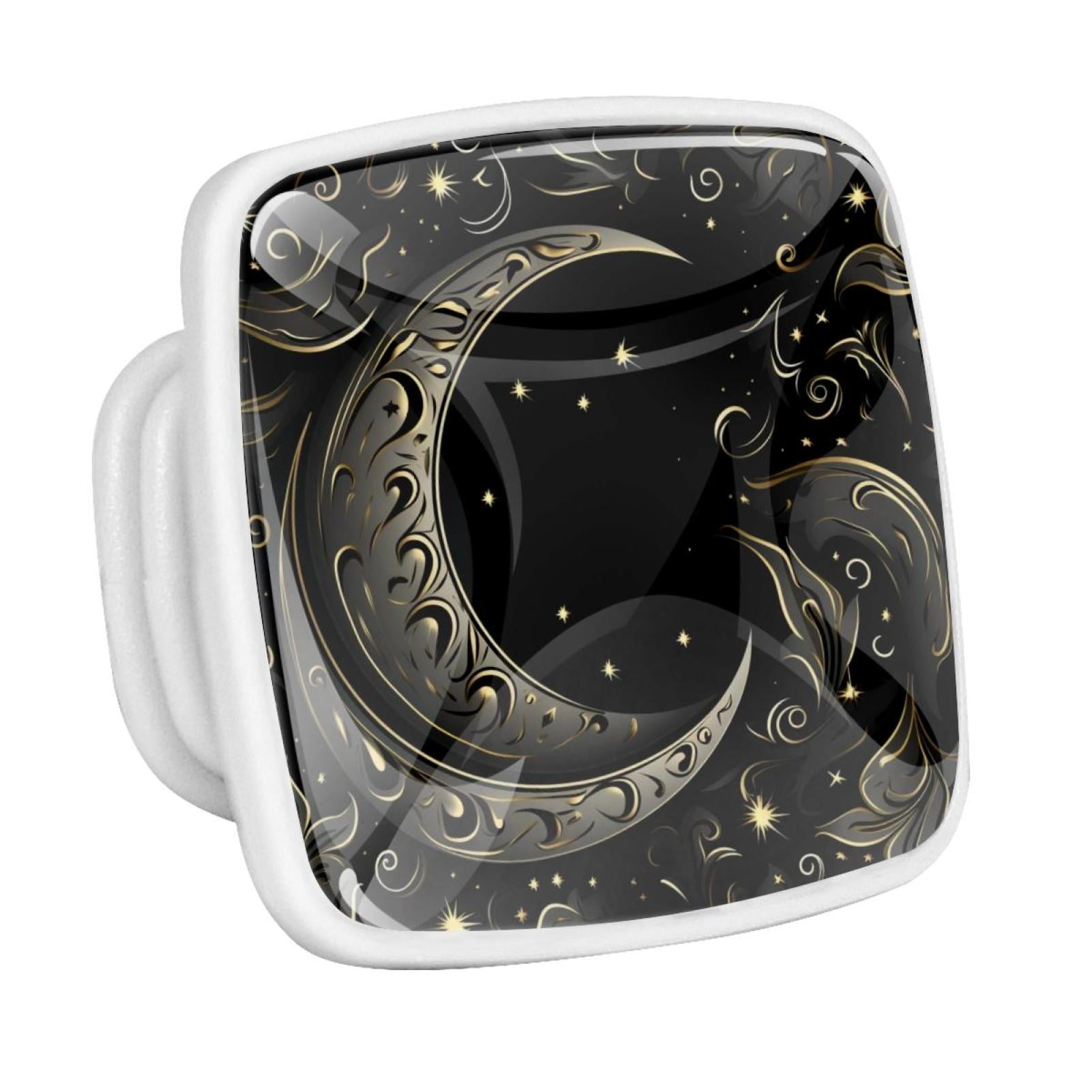 New Moon Symbol Fluorescent Drawer Pulls with Screws Square 4-Pack Glow ...