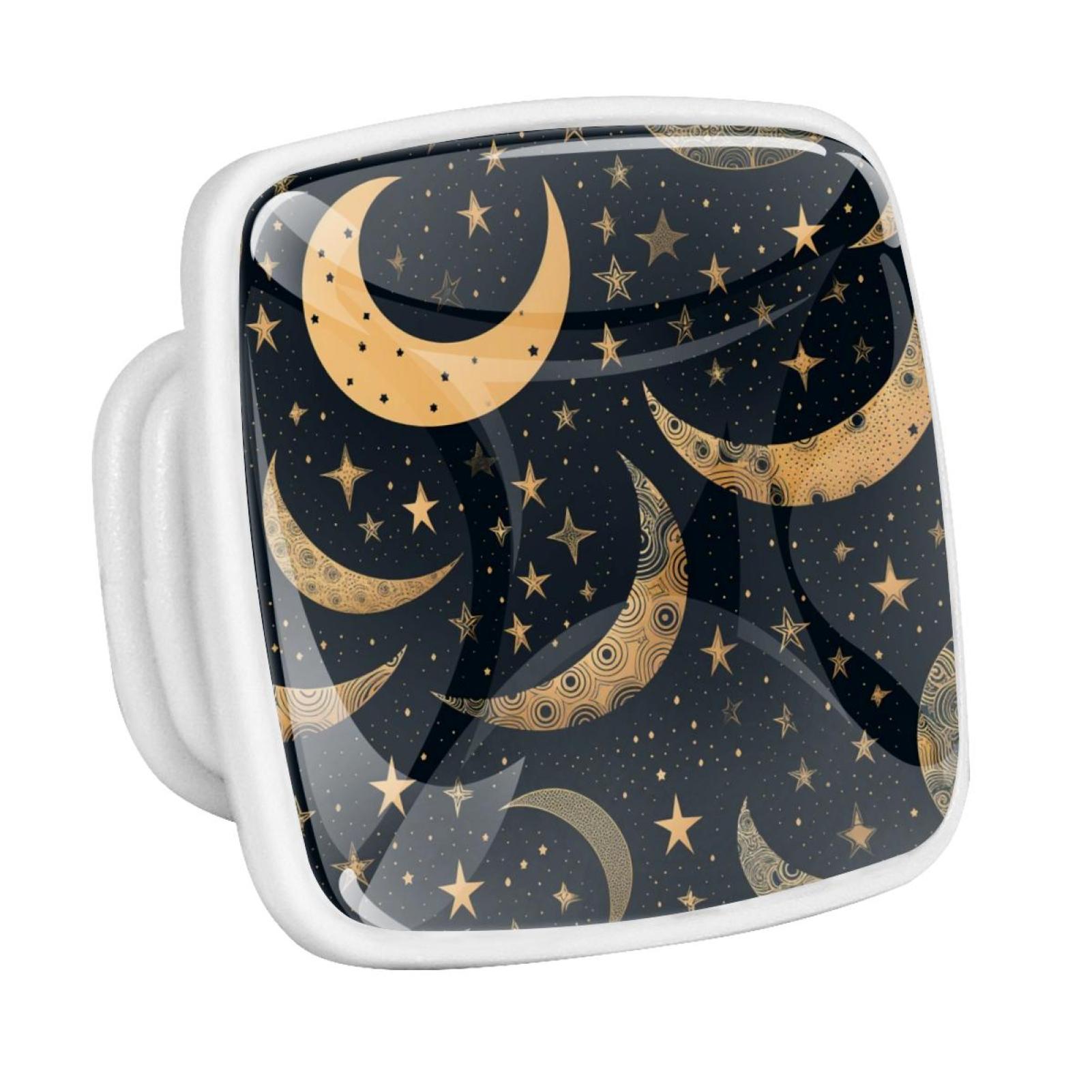 New Moon Symbol Fluorescent Drawer Pulls with Screws Square 4-Pack Glow ...