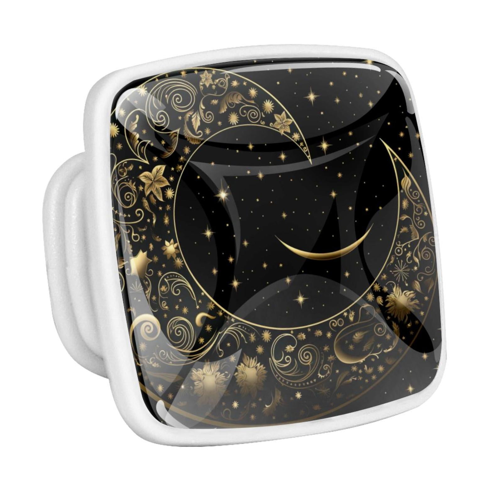 New Moon Symbol Fluorescent Drawer Pulls with Screws Square 4-Pack Glow ...