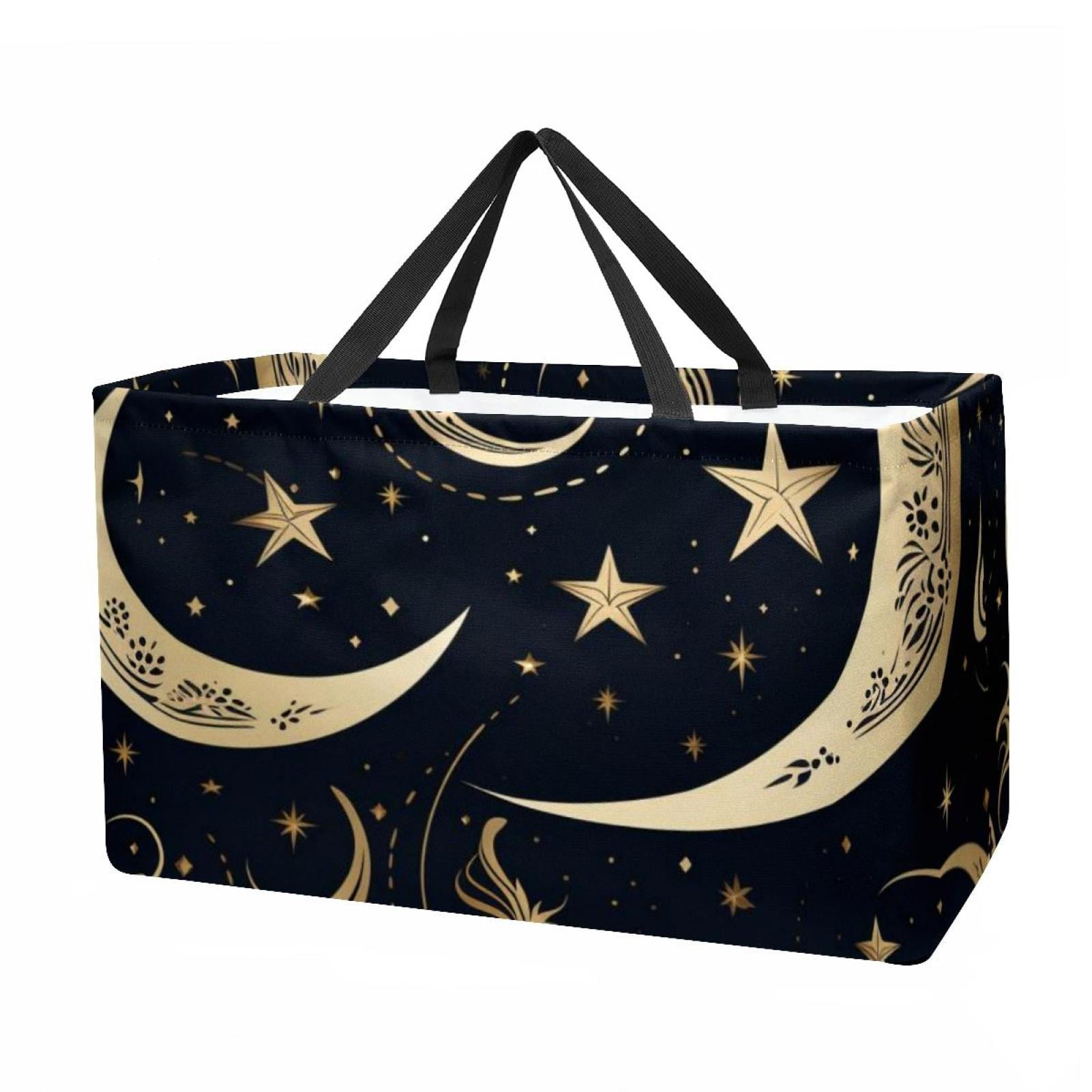 New Moon Symbol Large Capacity Reusable Oxford Cloth Grocery Basket ...