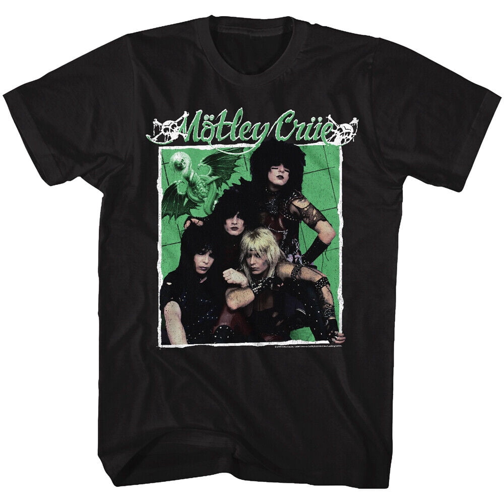 New Motley Crue T-Shirt Men Heavy Metal Group Cover Pose Black Cotton ...