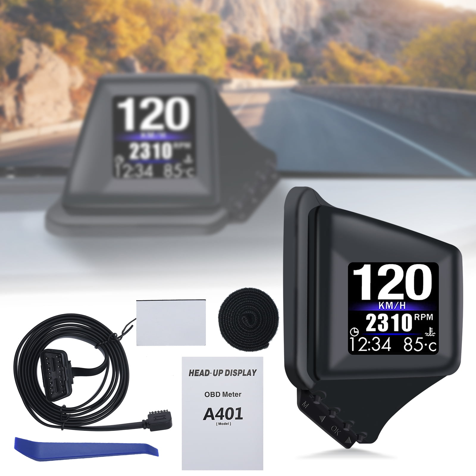 New Multi-function HUD Gadget OBD2+GPS On-board Computer A-pillar Trim ...