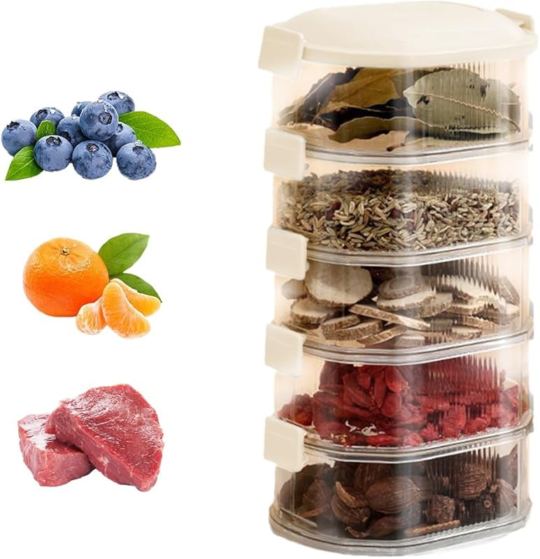 New Multi-layered Seasoning Storage Box, 2024 Upgrade Food Fruit ...