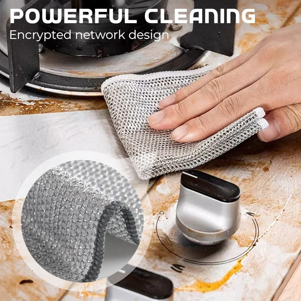 New Multipurpose Wire Dishwashing Rags for Wet and Dry, Metal Scrubbing ...