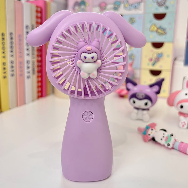 New My Melody Kuromi Anime Kawaii Sanrio Usb Charging Handheld Fan Cute ...