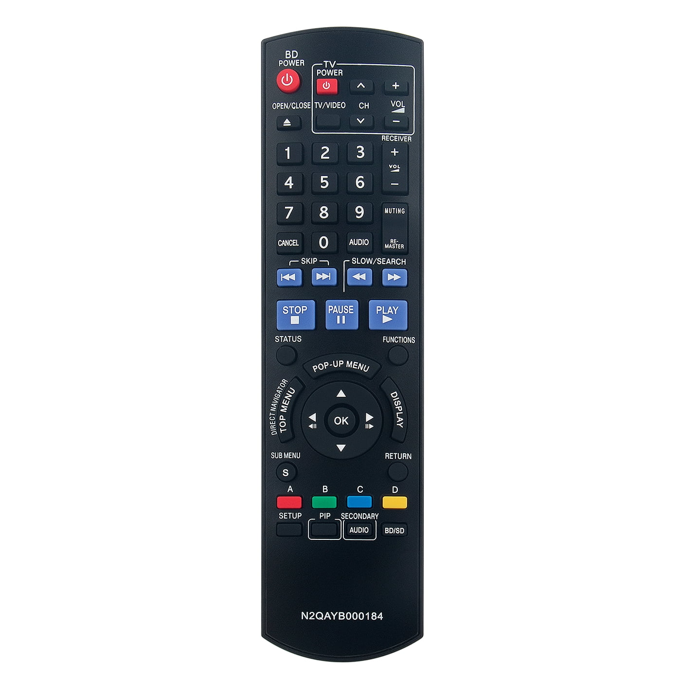 New N2QAYB000184 Replaced Remote Control Fit For Panasonic Blu-Ray Player DMP-BD55, DMP-BD50 ...