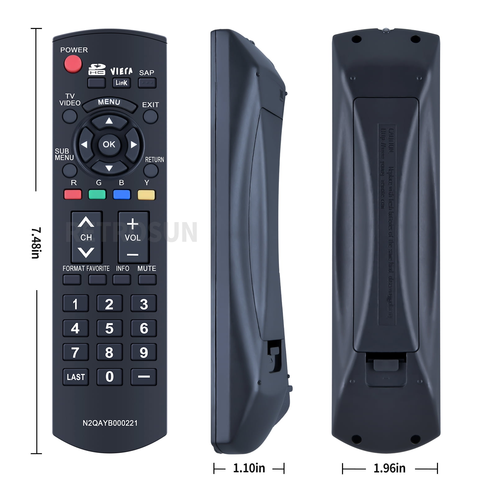 New N2QAYB000221 Replacement Remote Control For Panasonic Plasma TV TC ...