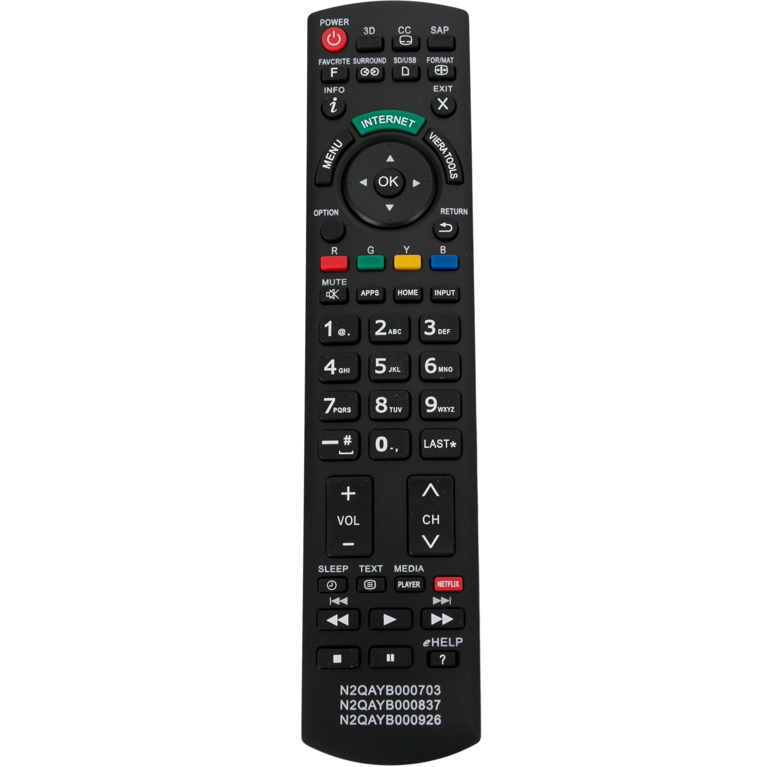 New N2QAYB000703 N2QAYB000837 N2QAYB000926 Replaced Remote Control fit for Panasonic TV TC ...