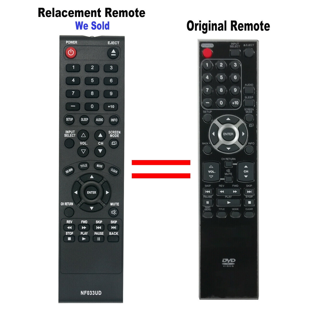 New NF033UD Replaced Remote for Emerson TV LD320EM2 LD260EM2 LD190EM2 ...