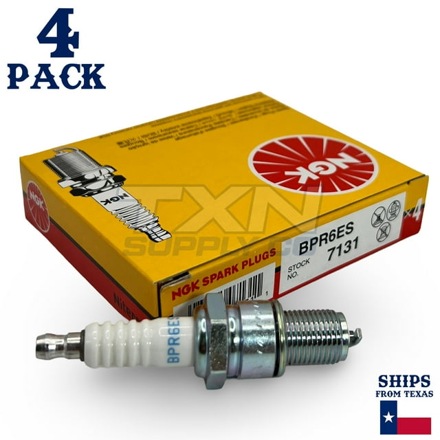 New NGK Standard Spark Plug BPR6ES, 7131 Set of 4 Spark Plugs - Walmart.com