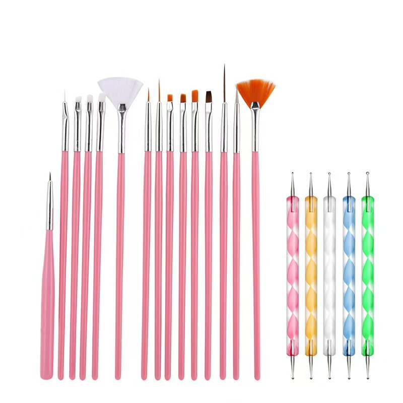 New Nail Art Brush Set, Glitter Liner & Dotting Pen Kit, Black & Gold ...