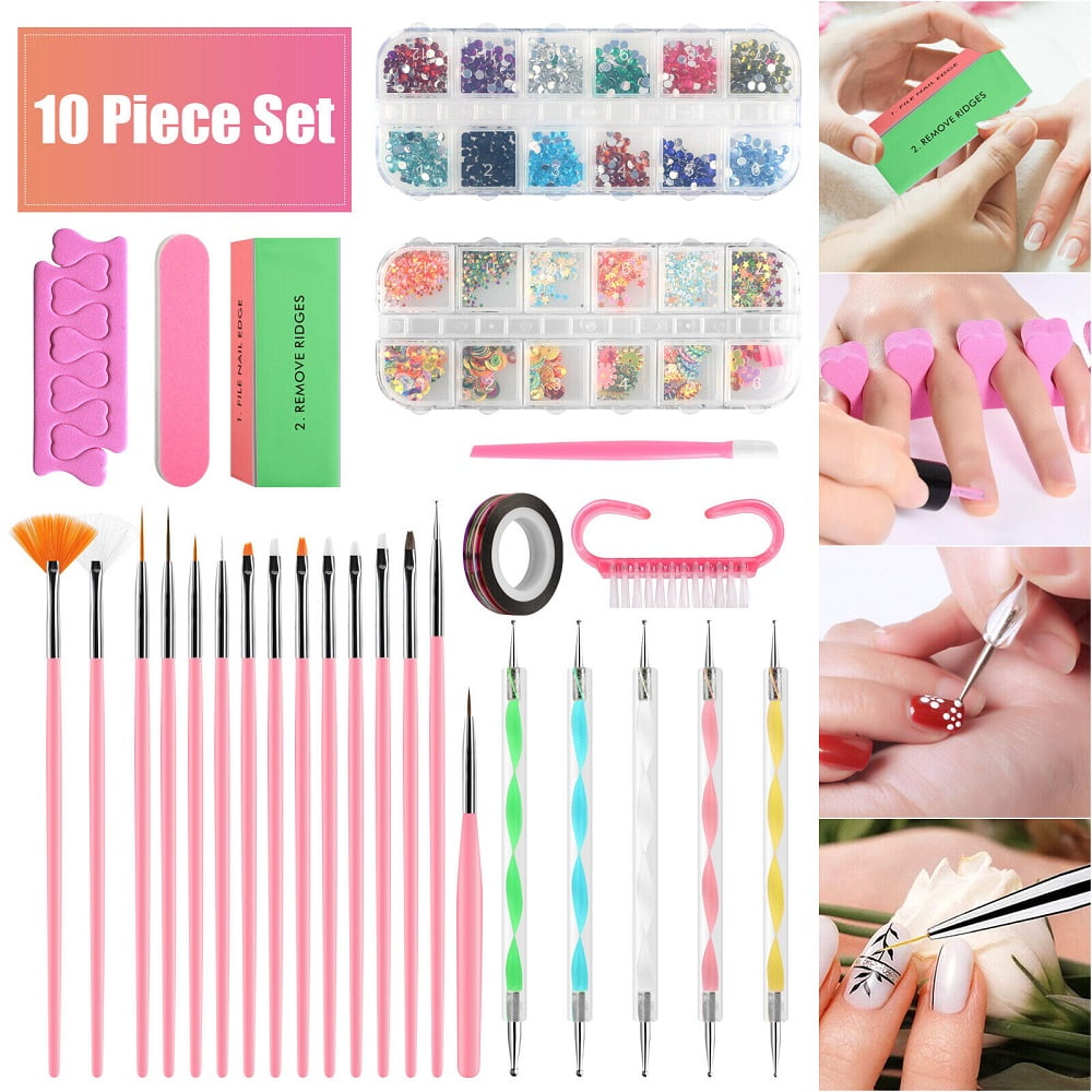 New Nail Art Design Dotting Painting Drawing Polish Brush Pen Tools ...