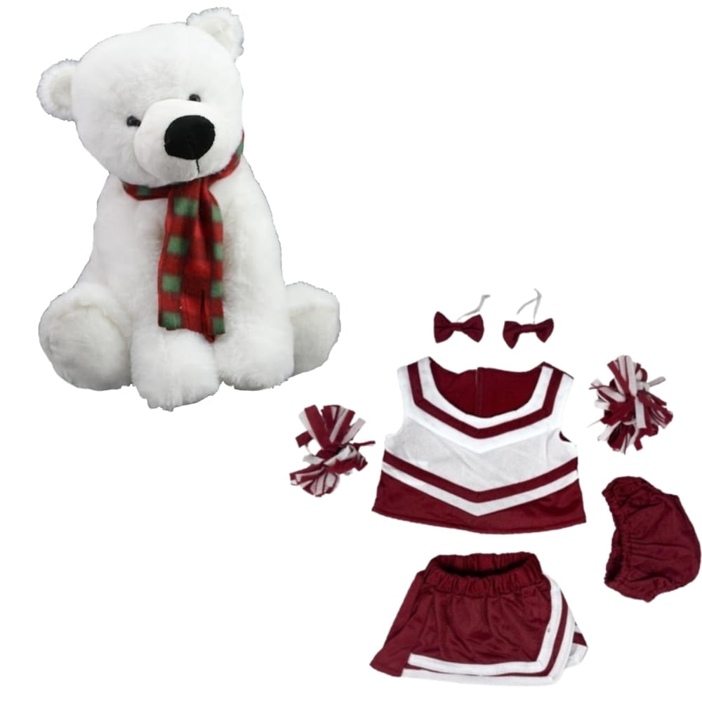 New Nanook the Polar Bear 16-Inch Plush Toy in Maroon and White ...