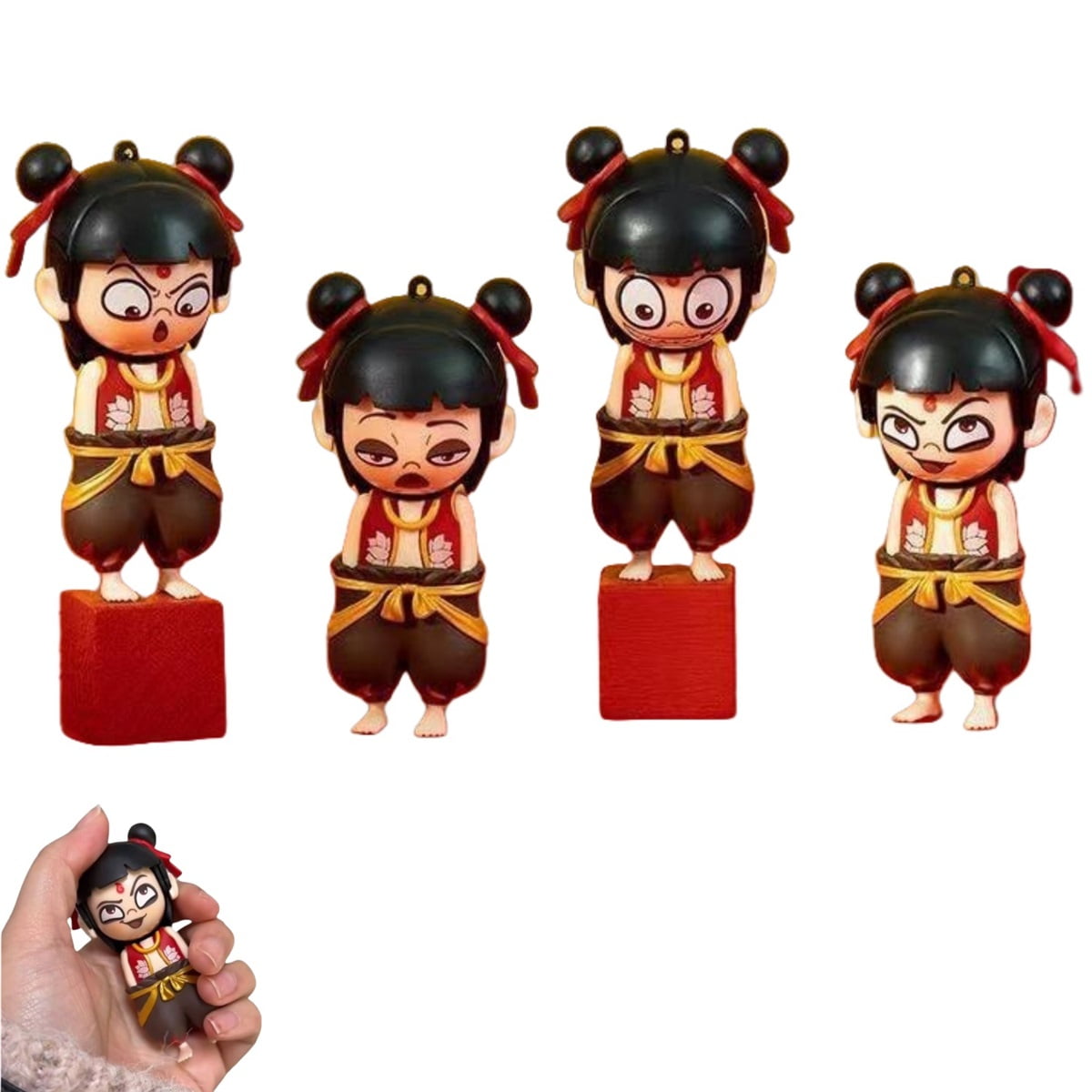 New Ne Zha 2 Anime Aobing Nezha Cosplay Figure Emoticon Change Face ...
