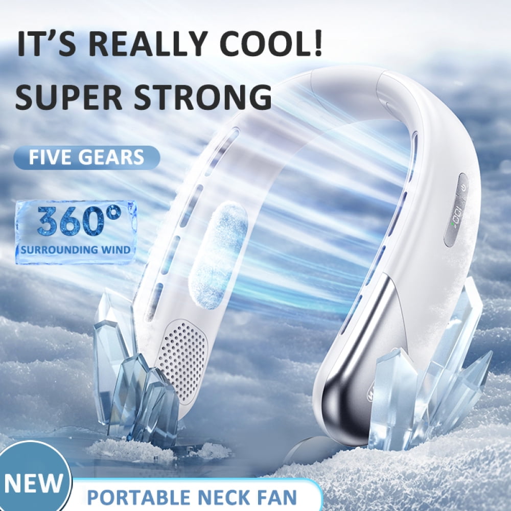 New Neck Fan Portable Hanging Wearable Cooling Fans Bladeless Cooler ...