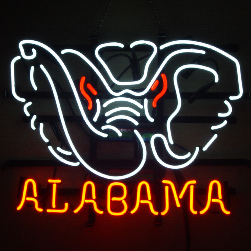 New Neon Sign For Alabama Sports CRIMSON TIDE Neon Sign 24"x20" Home ...