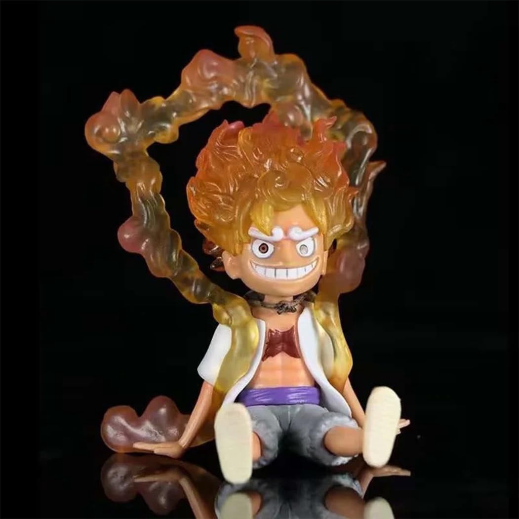 New Nika Luffy Sitting Q (Orange Ver) Character Anime Model Statue ...