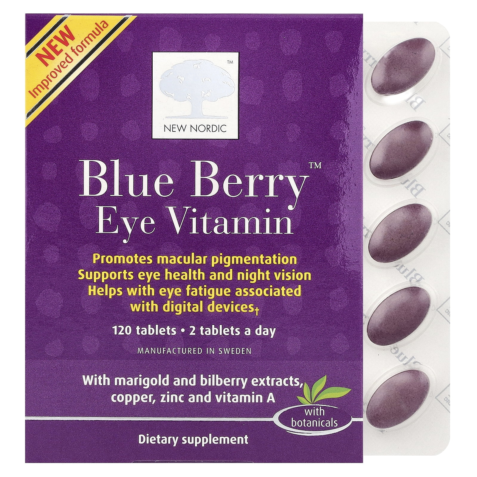 New Nordic Blue Berry Strong | Eye & Vision Support Supplement | Sight ...