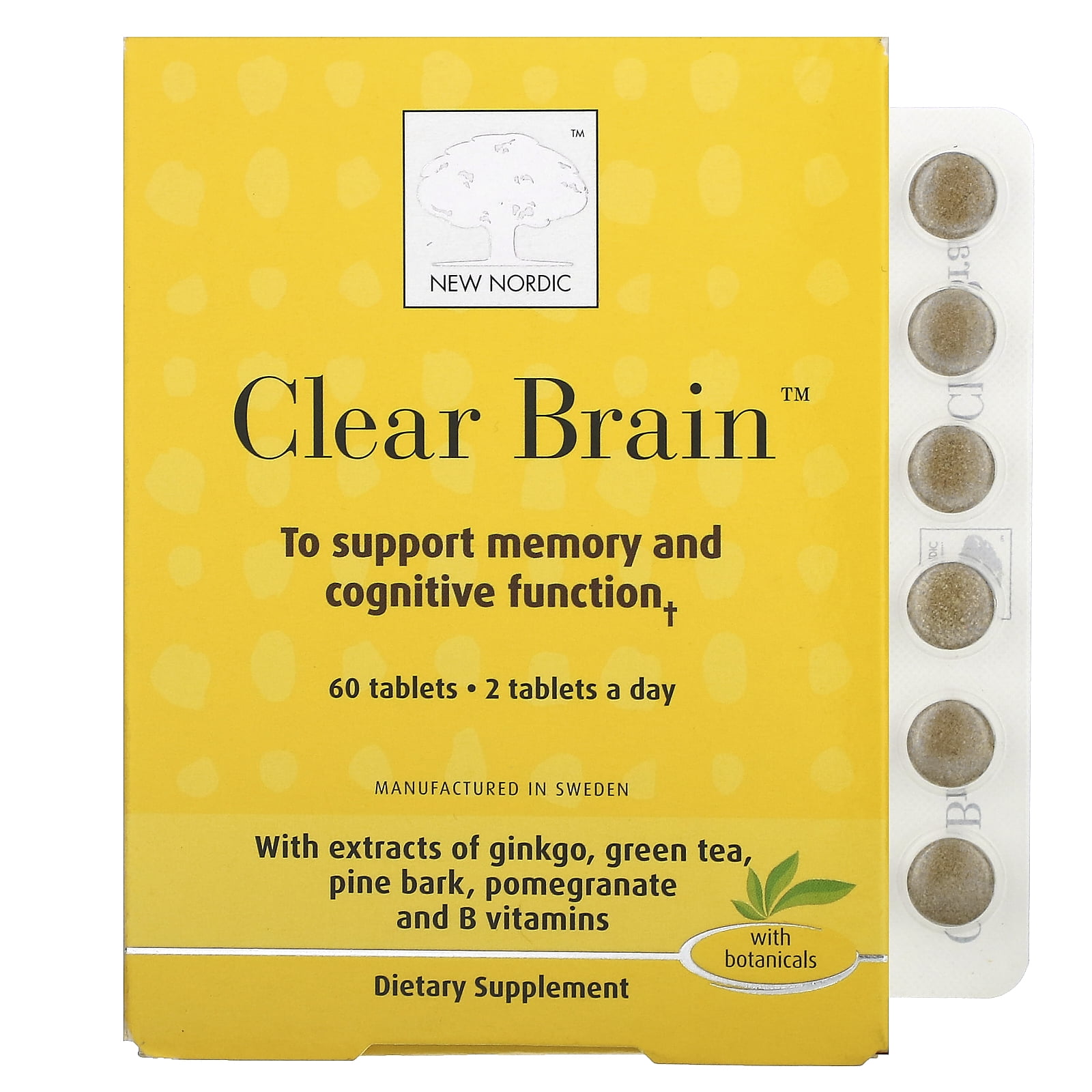 New Nordic Clear Brain Supplement | Healthy Focus Vitamins | Supports ...