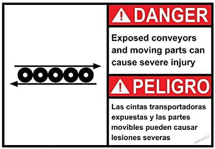New Notice Plaque Wall Decor Danger Exposed Conveyors and Moving Parts ...