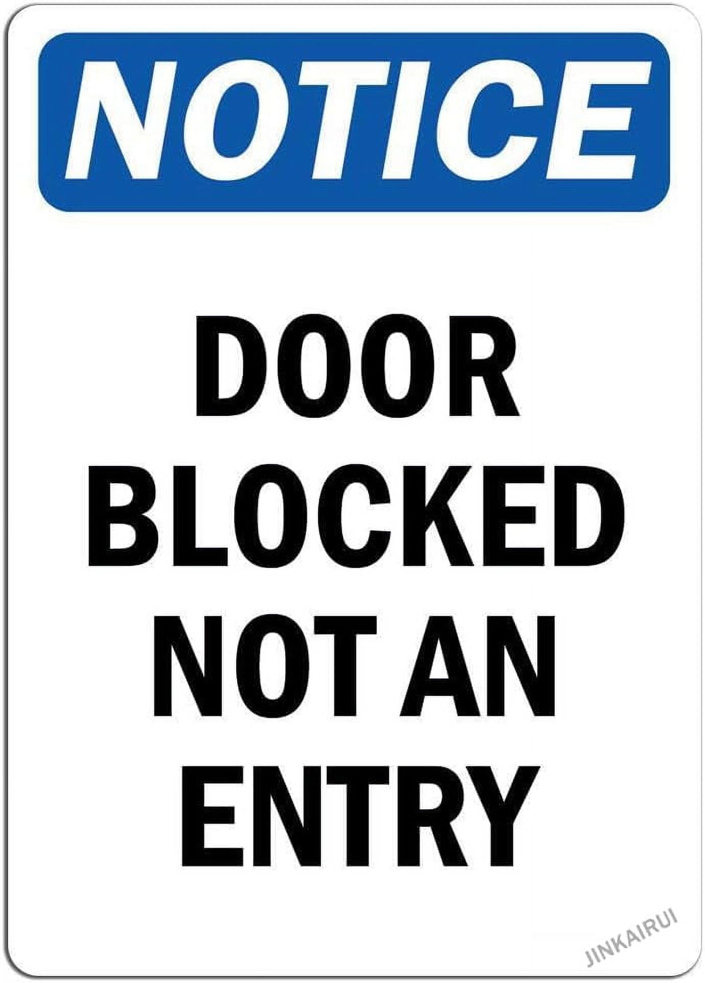 New Notice Plaque Wall Decor Door Blocked Not an Entry Notice Metal Tin ...