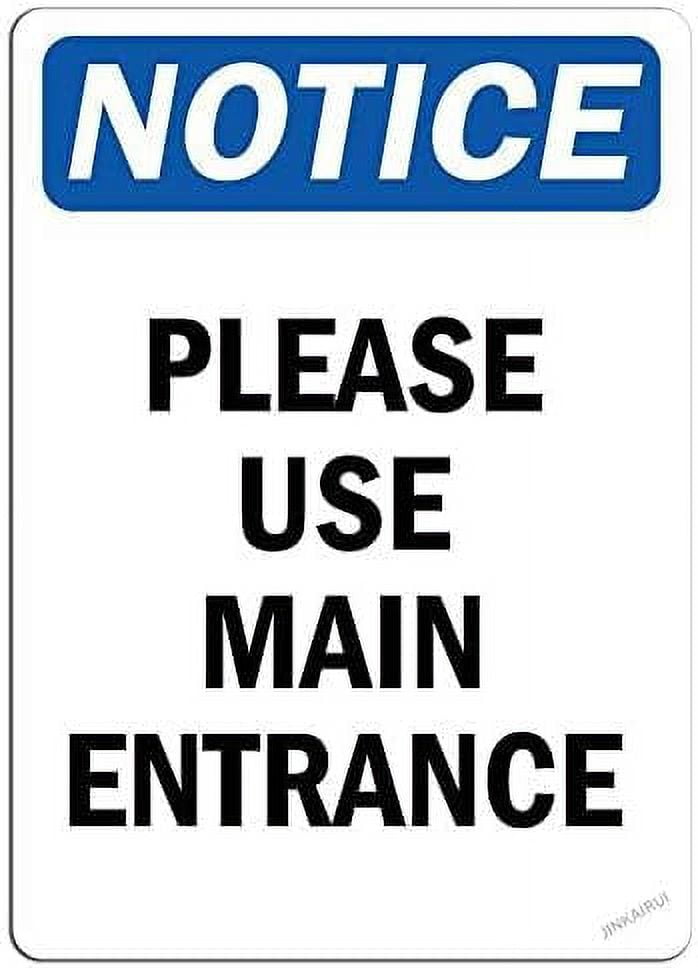 New Notice Plaque Wall Decor Please Main Entrance Notice Metal Tin ...