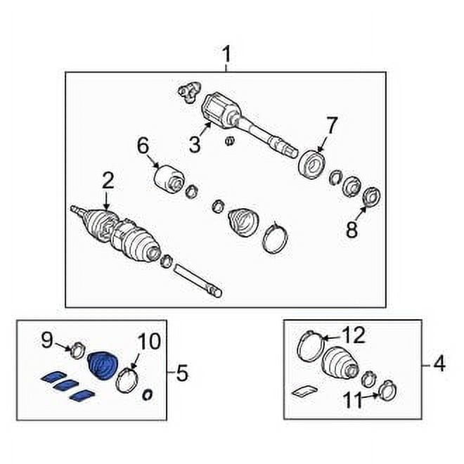New OEM Genuine Toyota Front Left Outer CV Joint Boot Kit - Part ...