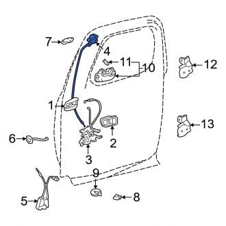 New OEM Genuine Toyota Rear Left Upper Door Latch Assembly - Part ...