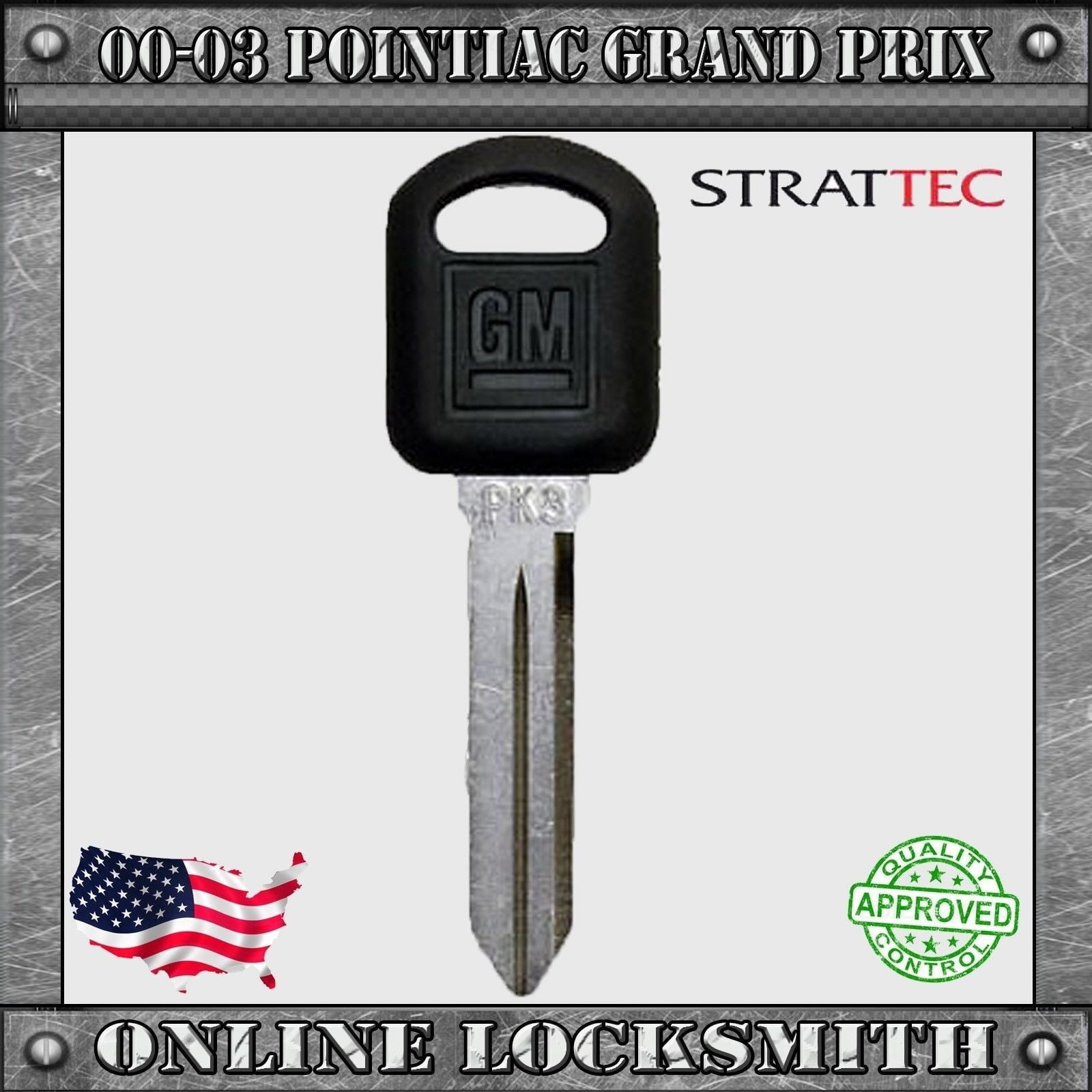 New OEM Transponder Key Pontiac Grand Prix 2000-2003 B103 W/ GM Logo ...