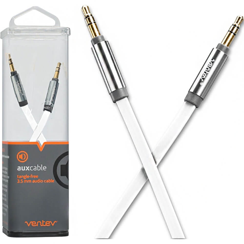 New OEM Ventev 3.5mm Auxcable 4‘ White Tangle-Free Audio Cable ...