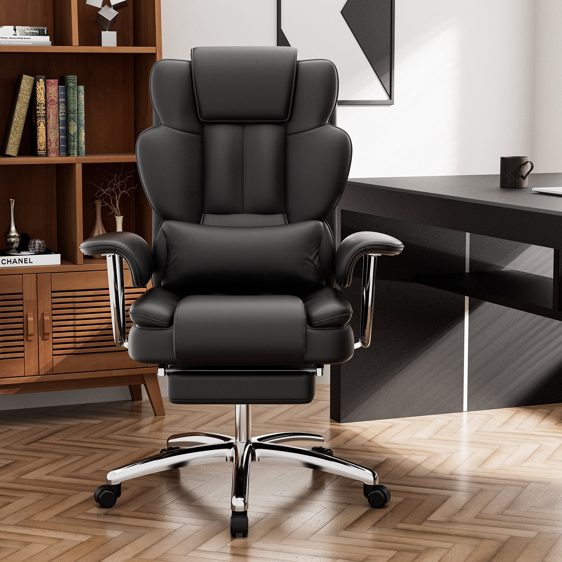 New Office Chair, Big and Tall Executive Office Chair with Footrest ...