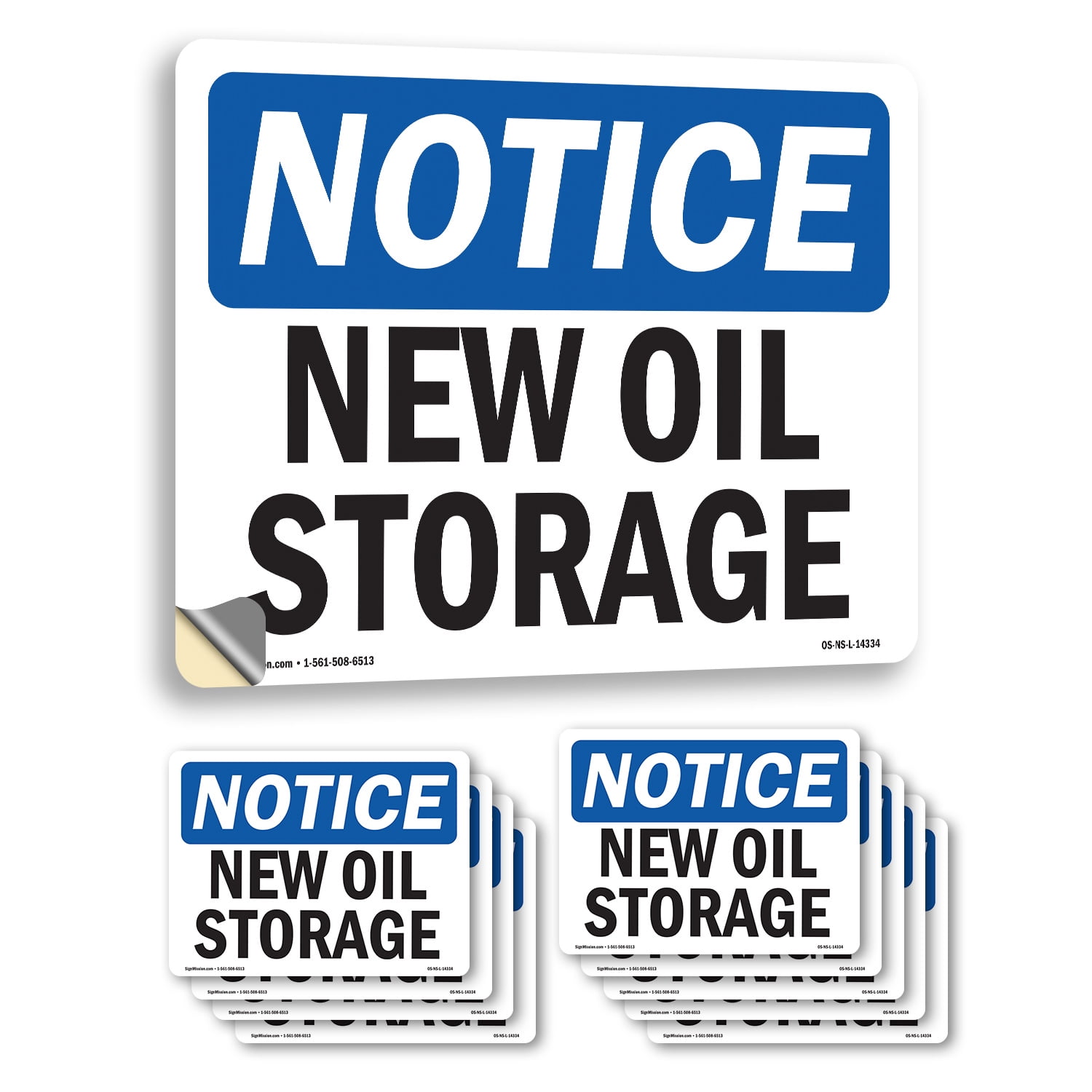 New Oil Storage OSHA Notice Vinyl Decal Label 14 Inch x 10 Inch - 10 ...