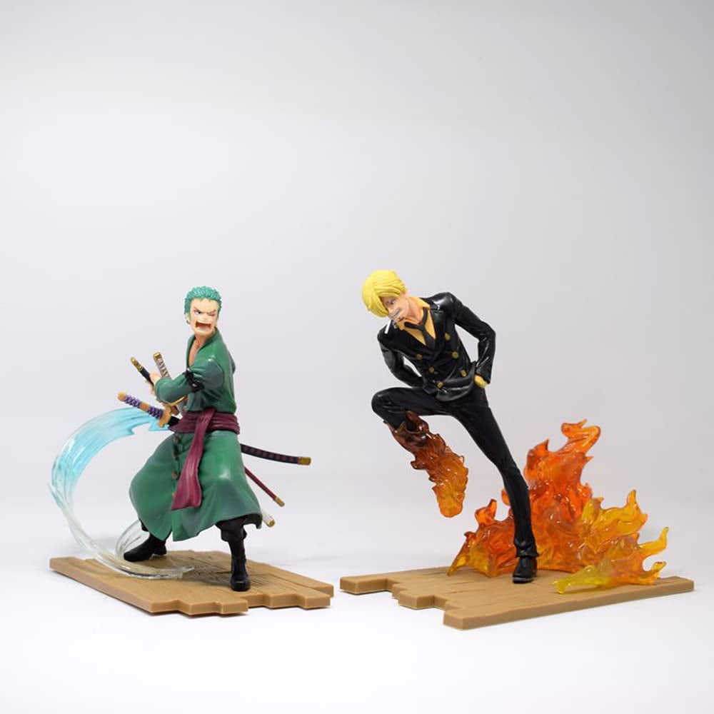 New One Piece Sanji Vs Zoro 14cm/5.5inch Combined Scene Character Anime ...