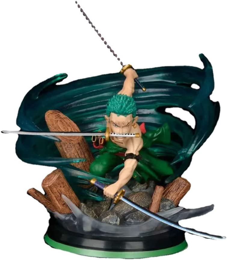New One Piece: Zoro Animated Statue Cartoon Collectible Desktop ...