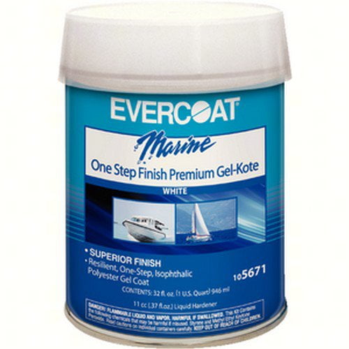 Evercoat One-Step Finish Gel Coat White Qt 105671 | 24 - Walmart.com