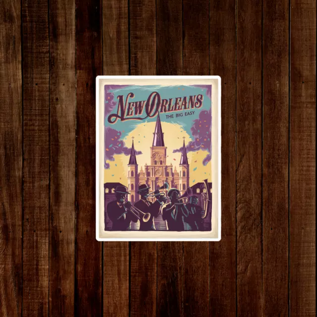 New Orleans The Big Easy Jazz Music Travel Sticker Sticker Decalphone ...