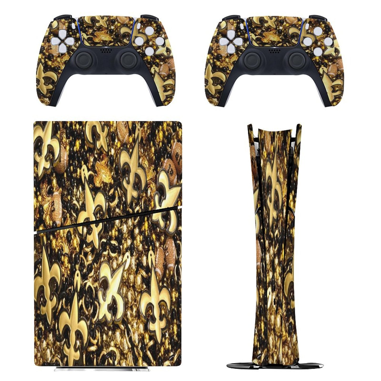 New Orleans Black And Gold Louisiana Fleur De Lis Beads PS5/PS5 Pro/PS5 ...