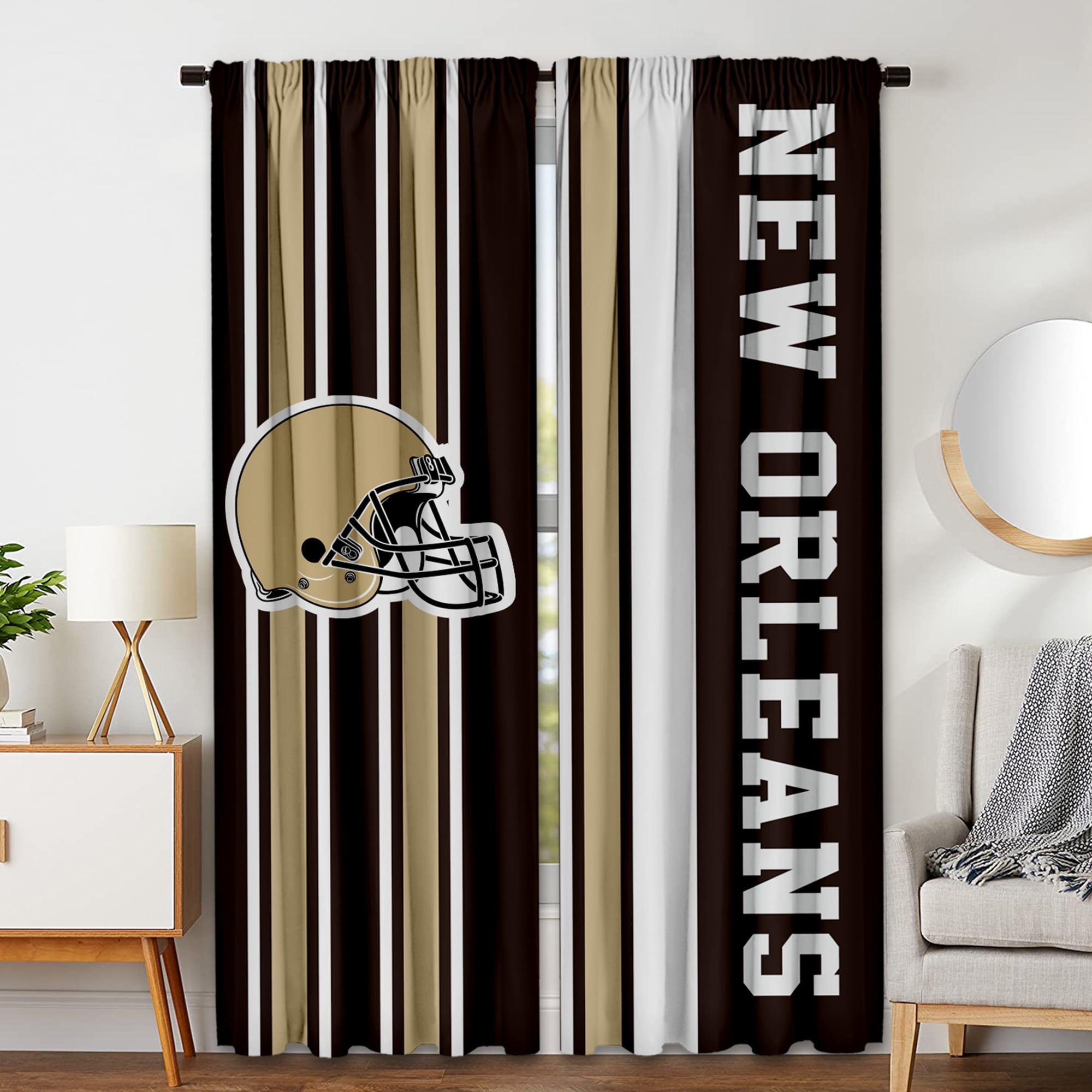 New Orleans City Football Team Blackout Curtain Panels, 72"Wx63"L, 2 ...
