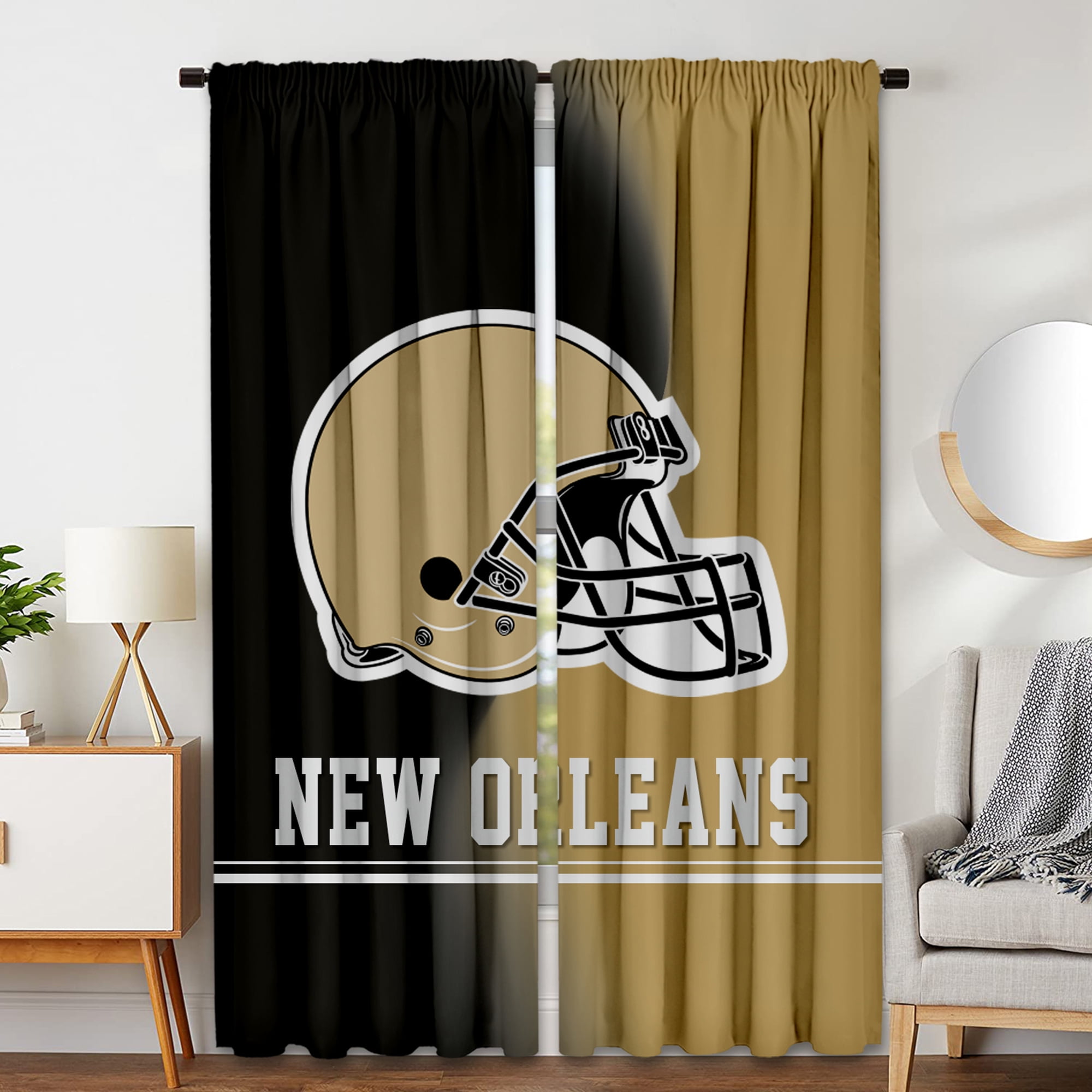New Orleans City & Football Team Blackout Curtain Panels - Rod Pocket ...